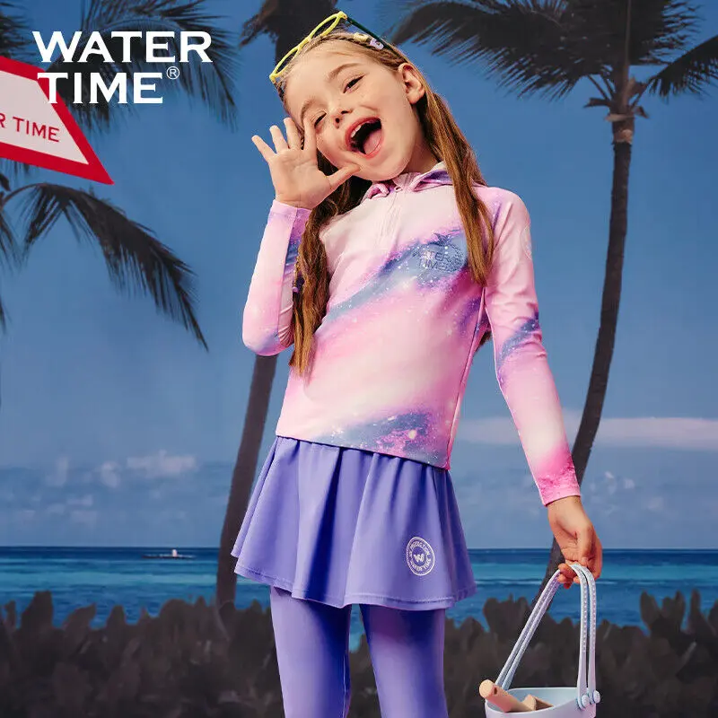 Watertime Dvodelni kupaći kostim za devojčice, Ljubičasti