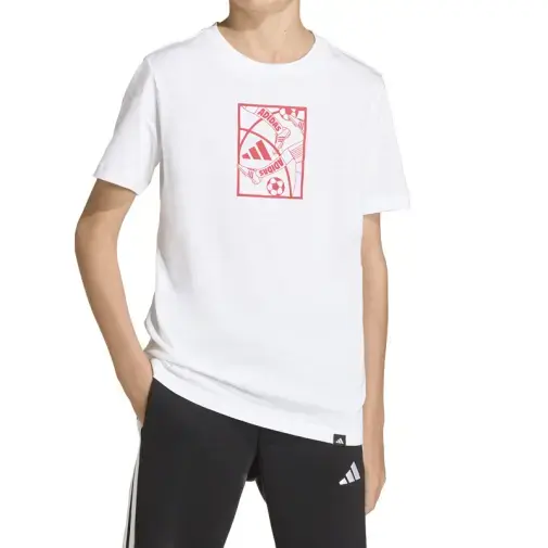 Adidas Majica za dečake J Football T White, Bela