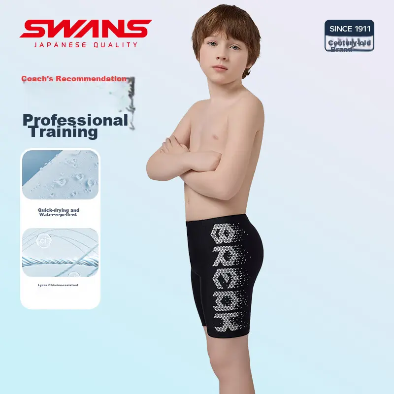 Swans Kupaći za dečake, Crni