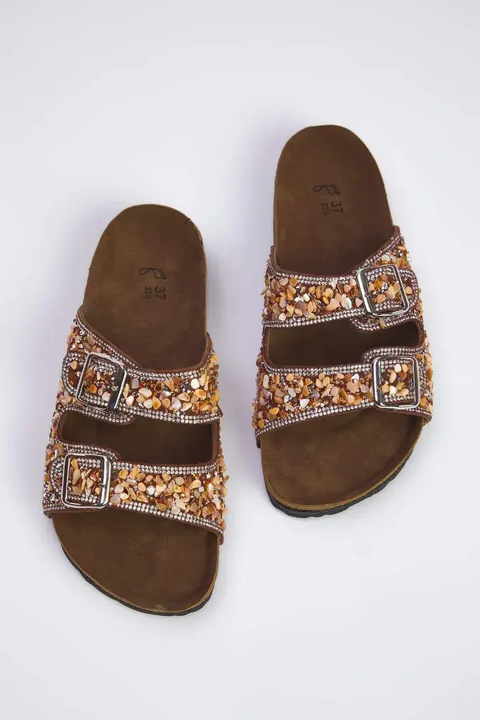 Trendyol Shoes Ženske papuče Takss25Te00039, Smeđe