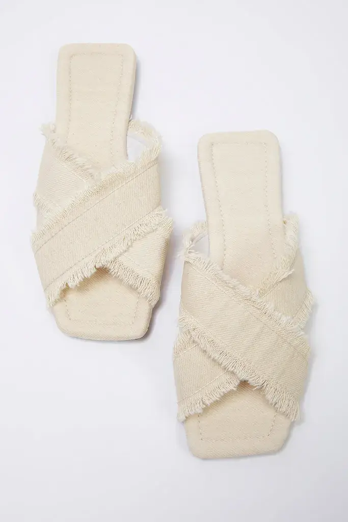 Trendyol Shoes Ženske papuče Takss25Te00043, Krem