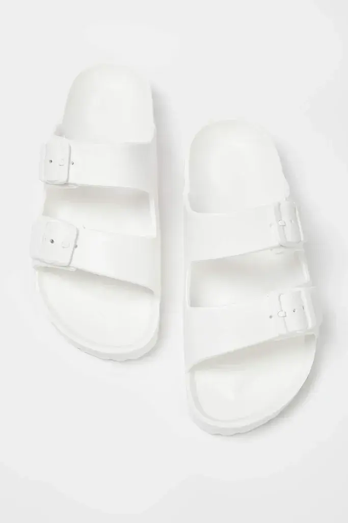 Trendyol Shoes Ženske papuče Takss25Te00065, Bele
