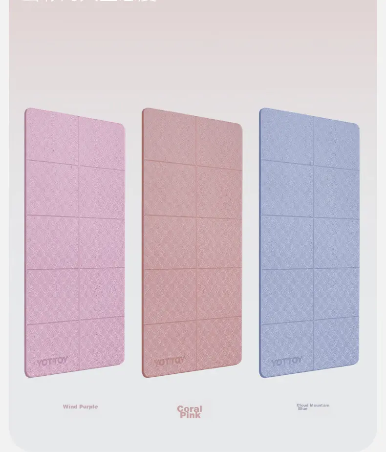 Yottoy Sklopiva prostirka za jogu, 185x80cm, Roze