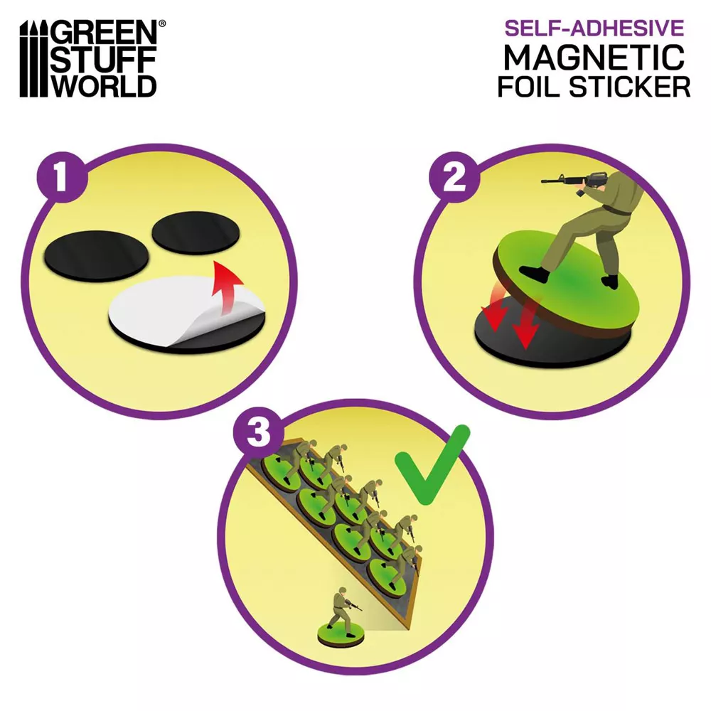 Self Adhesive Magnetic Bases Round - redondas 28,5mm