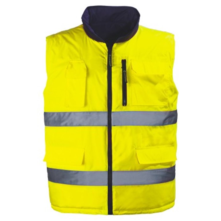 Signalizirajući Hi-Viz dvostrani prsluk HI-WAY žuto-sivi
