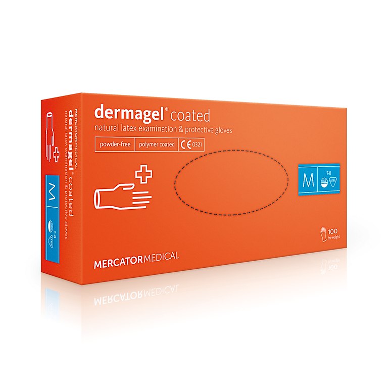 Jednokratne lateks rukavice bez pudera DERMAGEL COATED