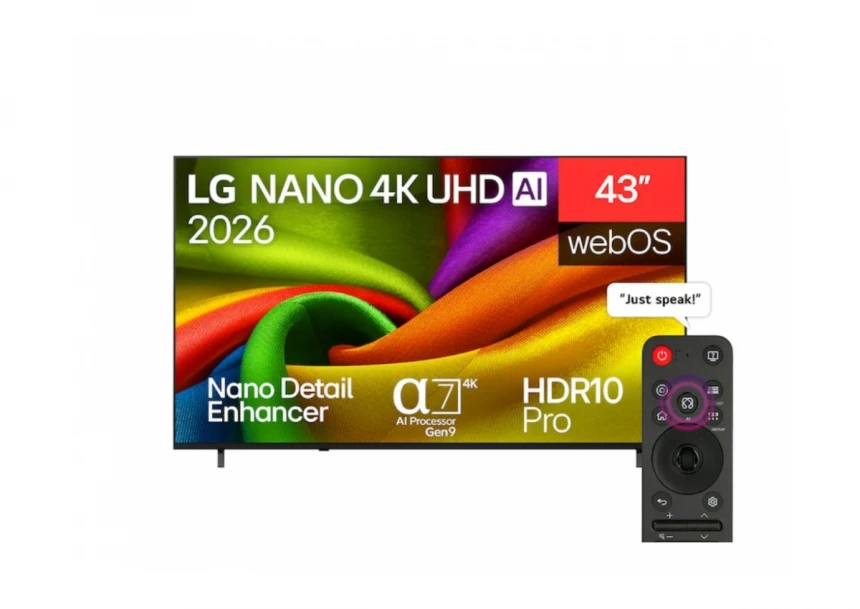 Televizor LG 43NU850B3LA/LED/43"/4K Ultra HD/smart/webOS 26/crna