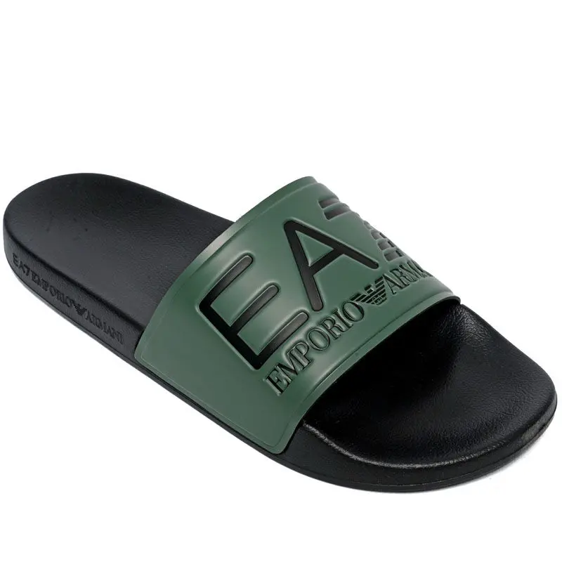 Emporio Armani Muške papuče, Zeleno-crne