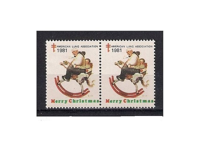 cf USA 1981. American Lung Association label Merry Chri