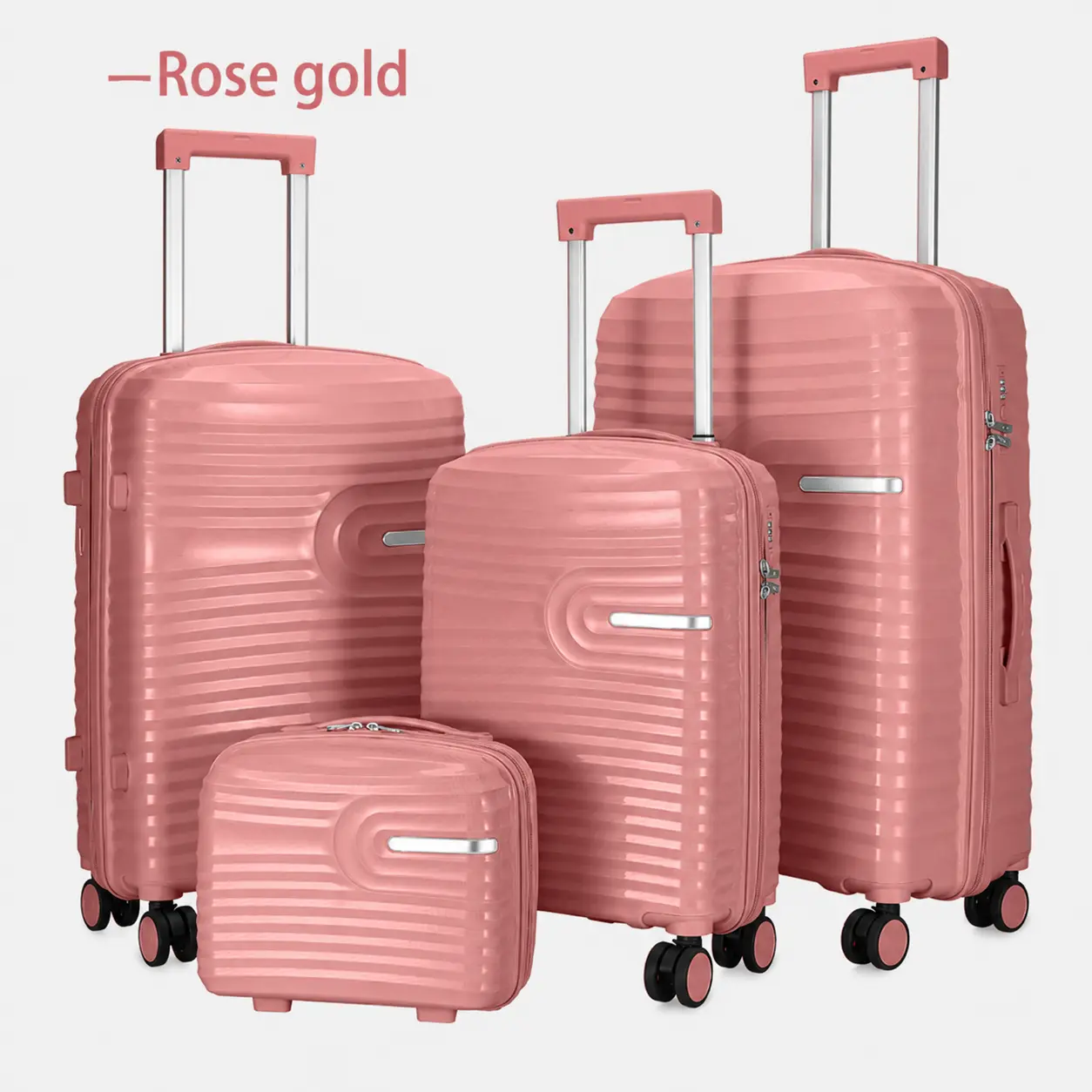 PROLINETECH Set putničkih kofera 4/1 PLT/KS-RGLD Rose Gold