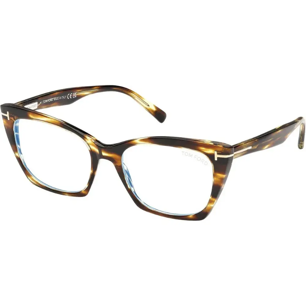 Tom Ford Blue Block Ženski okvir za dioptrijske naočare 0FT5709-B 55A54, Smeđi