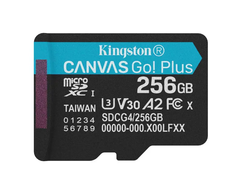 Kingston Memorijska kartica U3 V30 microSDXC 256GB Canvas Go Plus 200MB/s A2 SDCG4/256GBSP