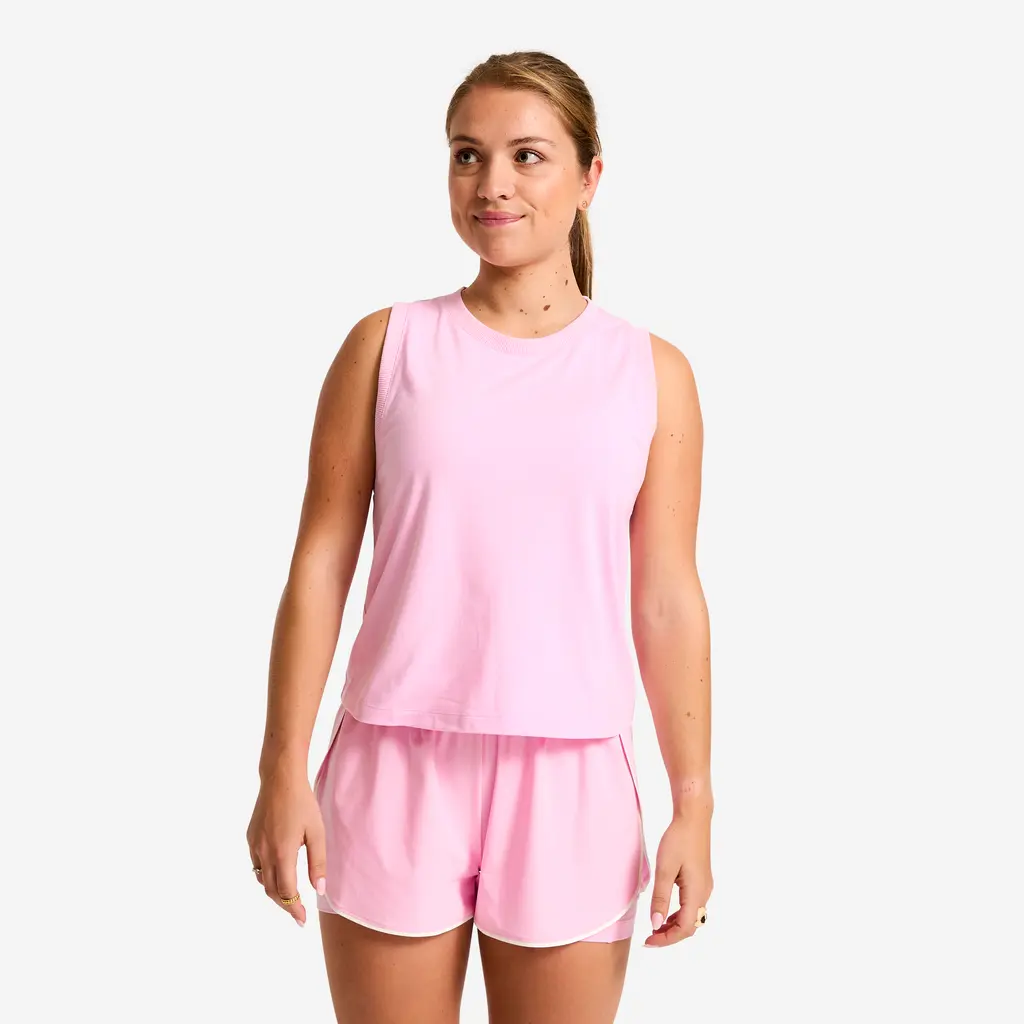Roze ženska pamučna majica bez rukava