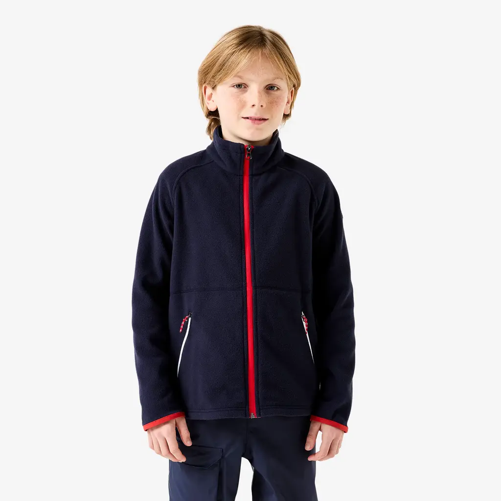 Teget-crveni topli dečji flis za jedrenje 100