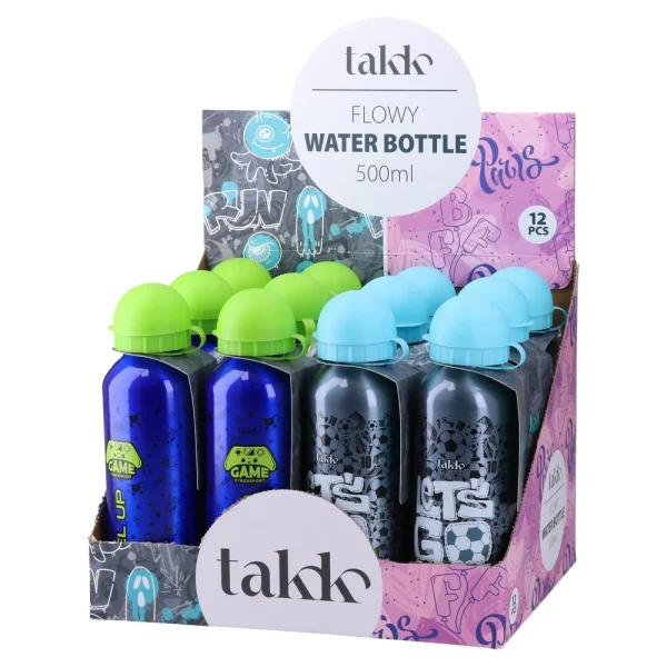 Flowy, flašica za vodu, aluminijumska, 500ml, dečak, miks