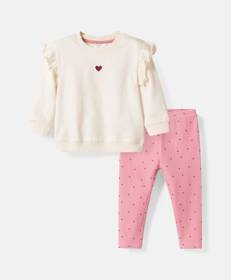 Zestav za bebe bluza sa srcem i legginsi