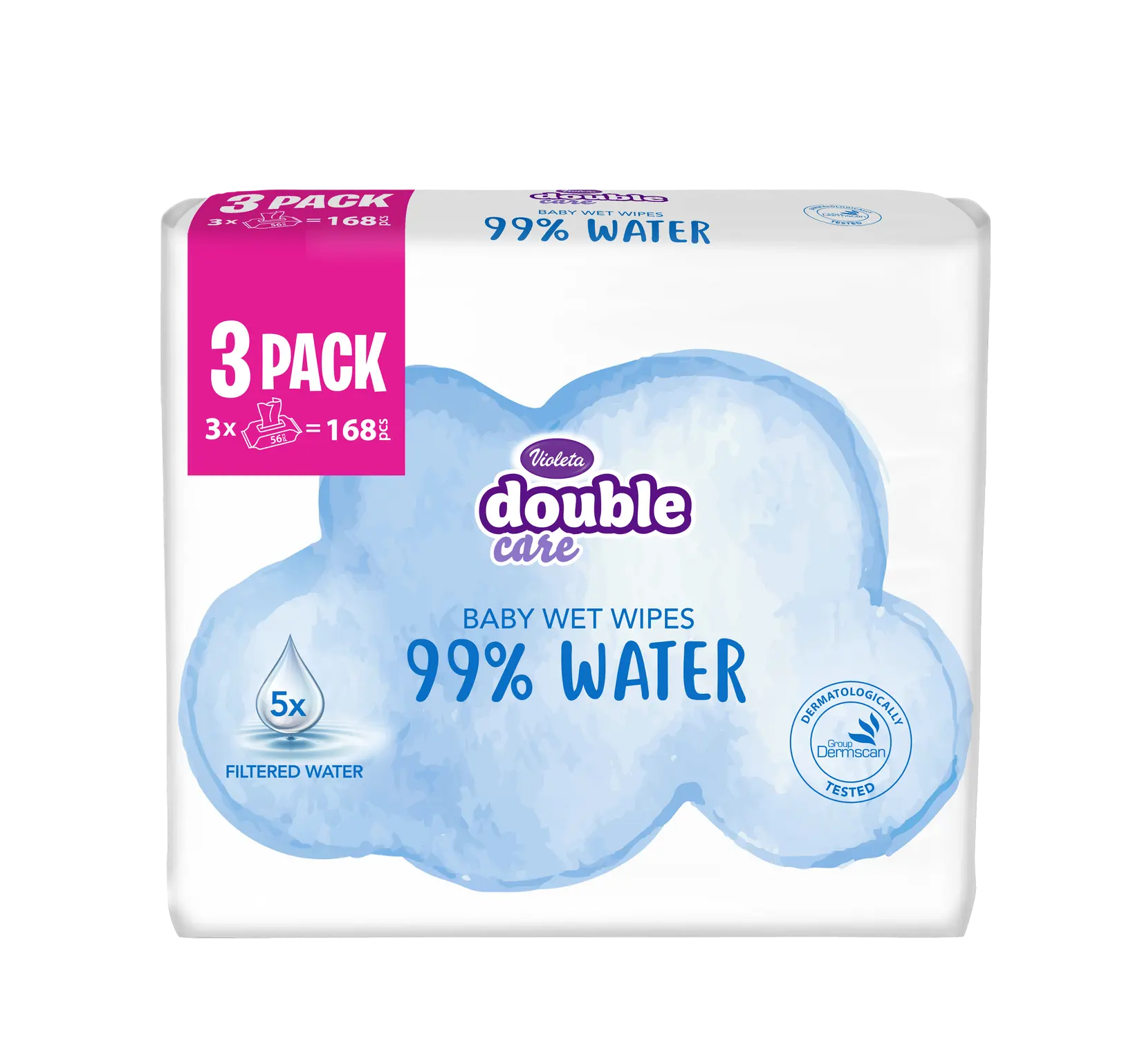 Violeta Baby Vlažne maramice DC Water Care, 99% vode, 3x56 kom