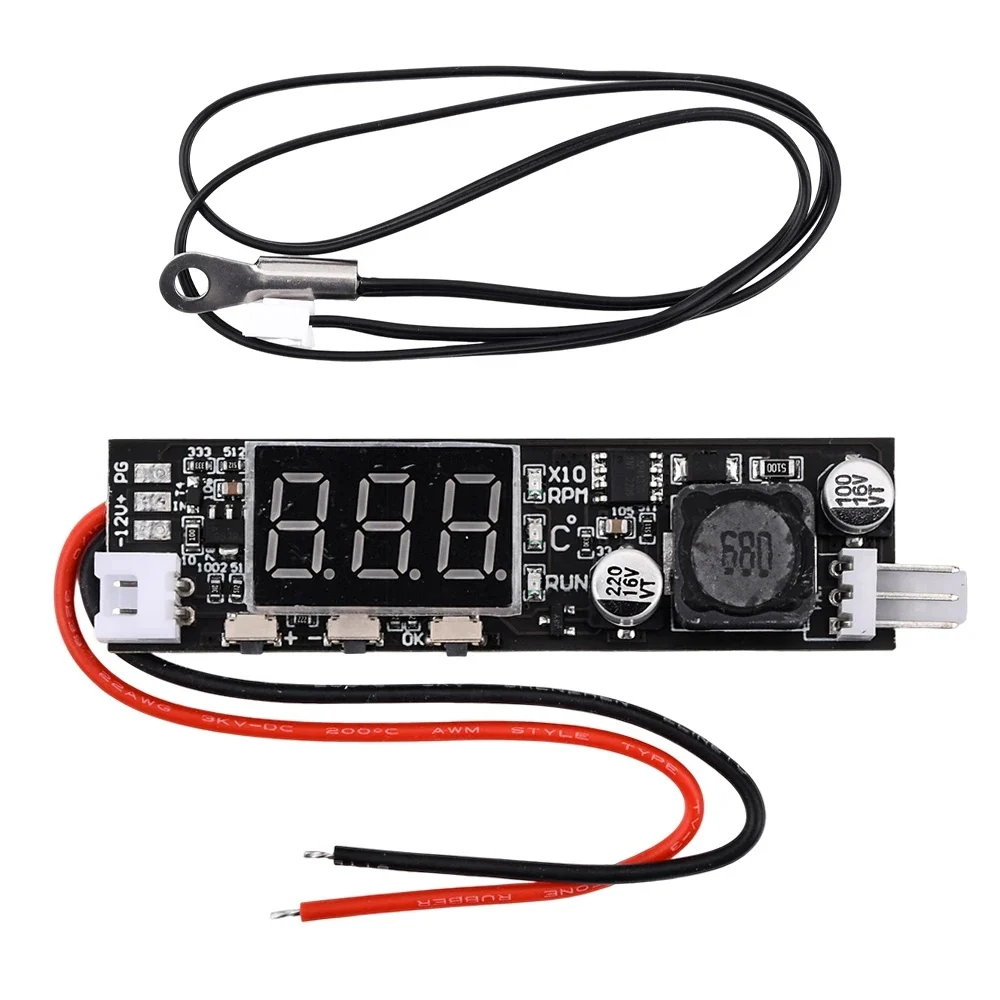 Digitalni PWM Regulator Brzine i Temperature 2-3 Wire Ventilatora 12V - sa LED displejom i NTC B3590 Sondom