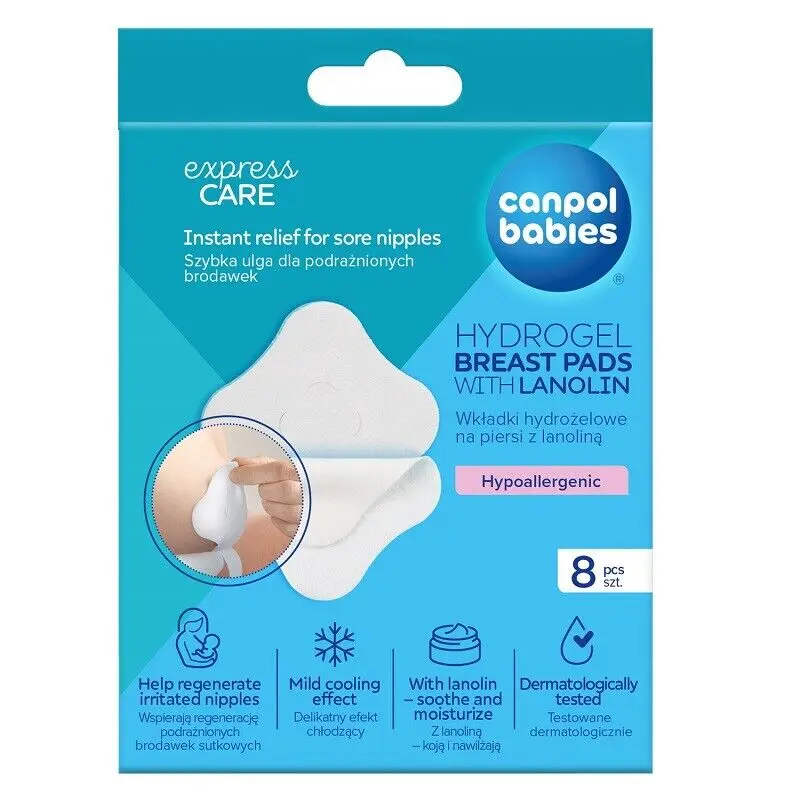 Canpol Babies Tupferi za grudi sa lanolin kremom, 8 komada