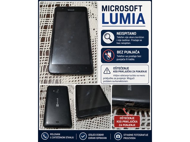 Microsoft Lumia – neispitan – bez punjača