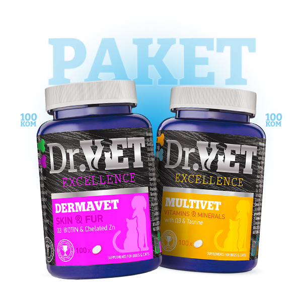 DERMAVET – MULTIVET
ALLERGYVET + DERMAVET
KALCIVET – MOBILITYVET