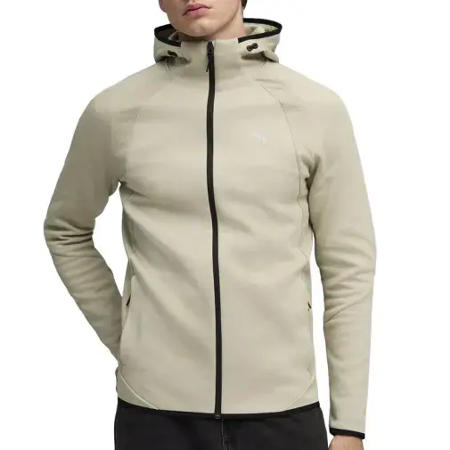 Puma Muški duks sa rajsfešlusom Evostripe, Sa kapuljačom, Bež