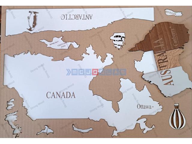 Mapa sveta u kutiji 150x90 URADI SAM