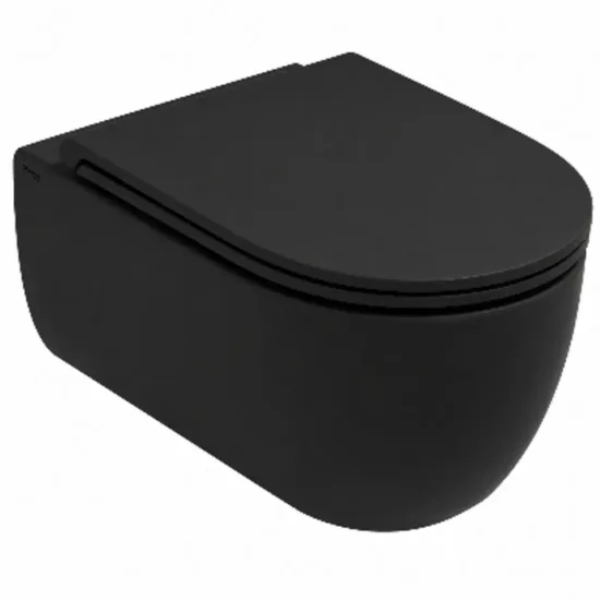 MILADY KONZOLNA WC ŠOLJA RIMFREE SA WC DASKOM SLIM SOFT-CLOSE CRNA MAT