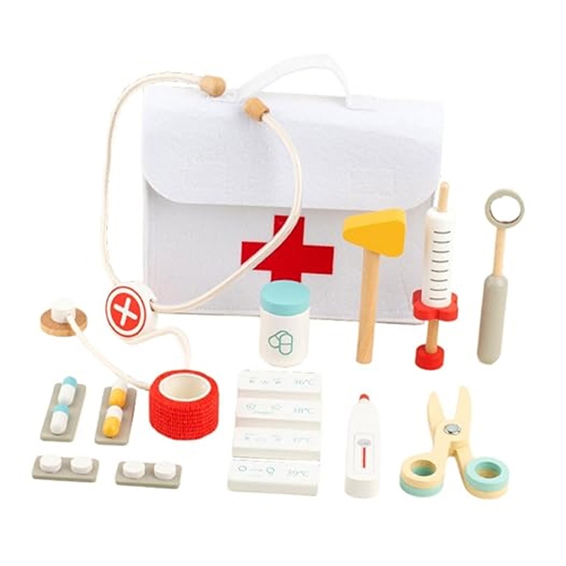 BBO DRVENA IGRAČKA DOKTORSKI SET - 15 DELOVA