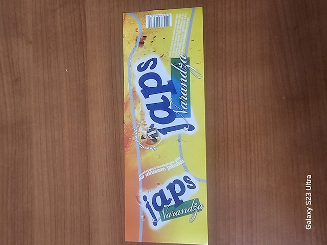 Jagodinska pivara JAPS Narandza etiketa