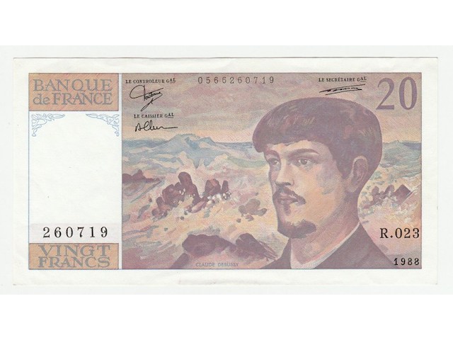 20 Francs, Franaka - 1988 - France, Francuska