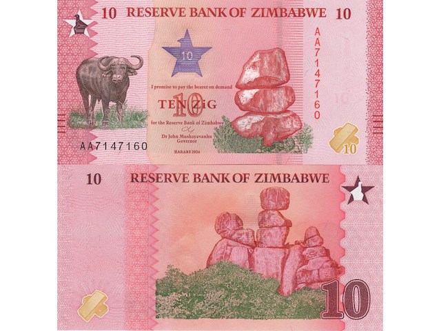 Zimbabwe 10 Zig 2026 UNC, P-new