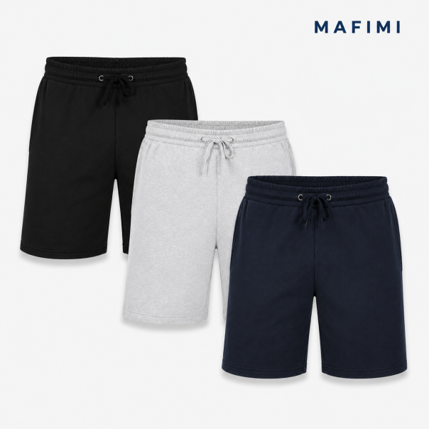 Mafimi boxer shorts set 3 kom crn, melanž, teget