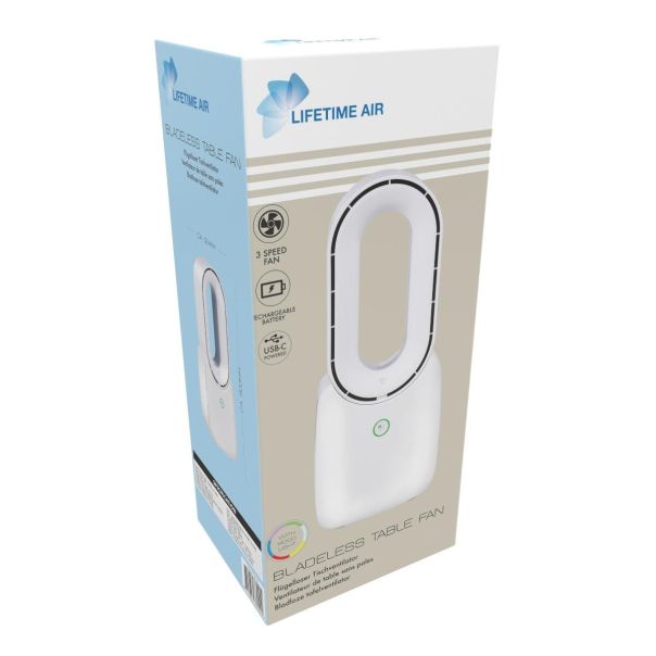 LIFETIME USB stoni ventilator bez lopatica sa punjivom baterijom 1800 mAh