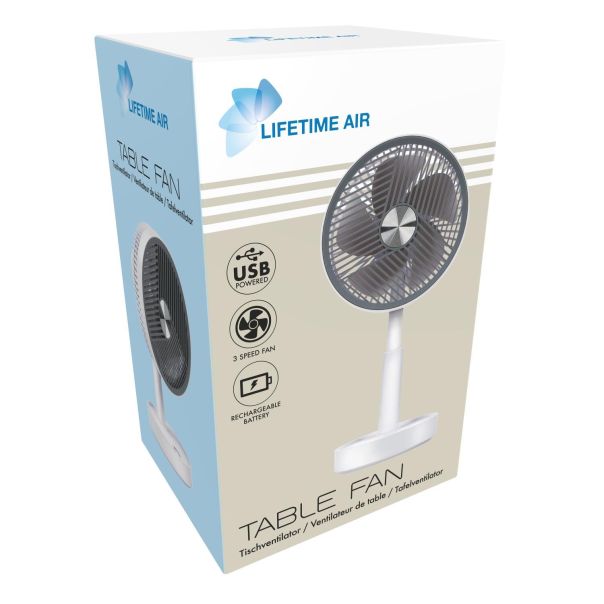 LIFETIME USB stoni ventilator sa punjivom baterijom 1200 mAh
