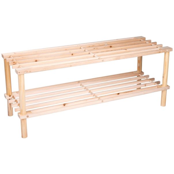 ALPINA Drveni stalak za obuću sa 2 nivoa 74 × 26 × 29,5 cm