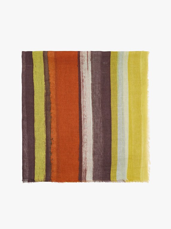 STRIPED SCARF LINEN BLEND
