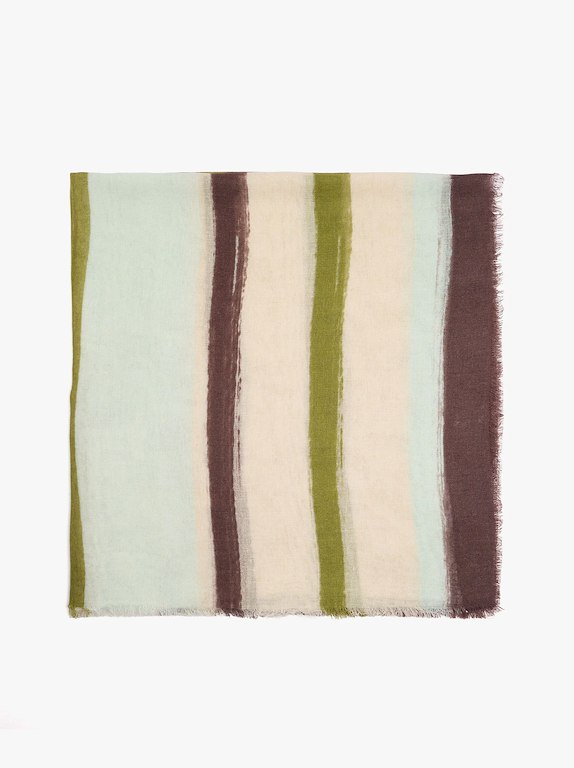 STRIPED SCARF LINEN BLEND