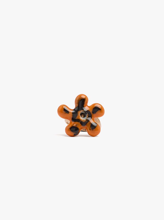 CERAMIC FLOWER RING WITH ENAMEL