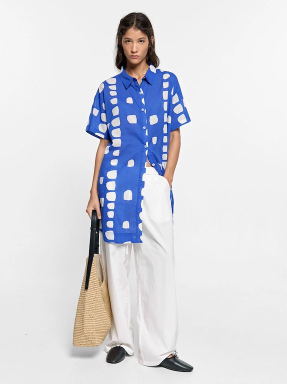 PRINTED DRESS WITH 100% COTTON SHIRT