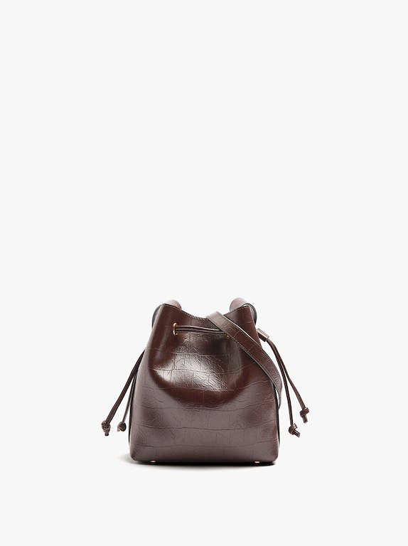 BUCKET BAG WITH ANIMAL EMBOSSING