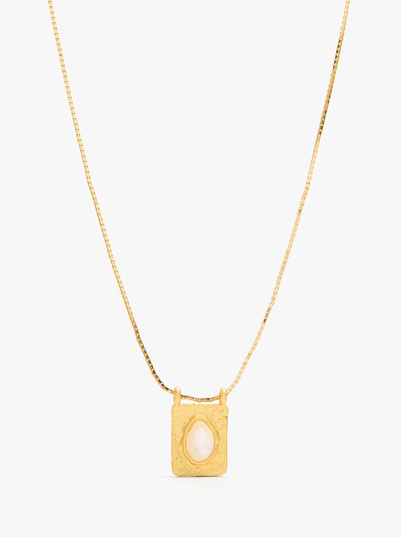 NECKLACE WITH FRESHWATER PEARL WITH GOLD PLATED 18K - 925 STERLING SILVER