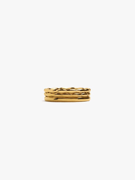 SET OF IRREGULAR RINGS - STAINLESS STEEL