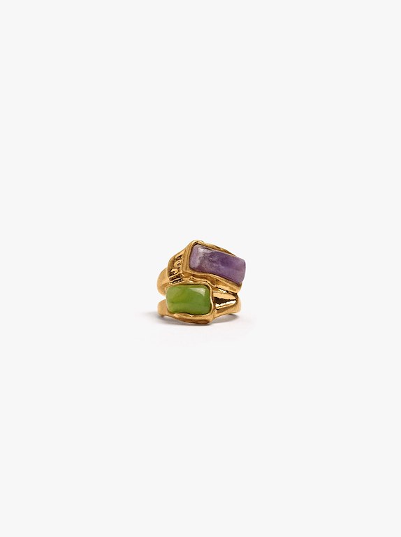 WIDE RING WITH STONES