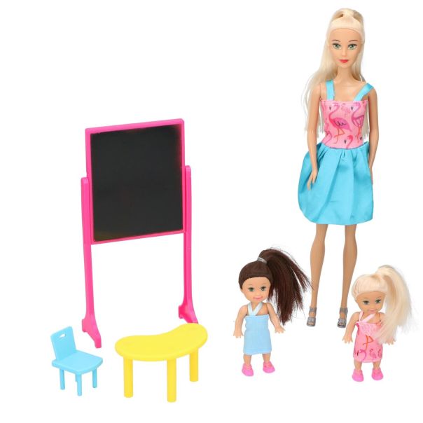 EDDY TOYS Lutka učiteljica sa 2 učenice i tablom 30.5 cm