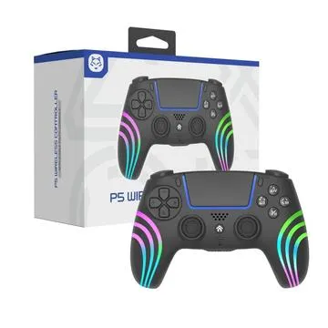 HS-PS5230 6-AXIS GYROSCOPE RGB WIRELESS GAME CONTROLLER FOR PLAYSTATION 5/PC - BLACK