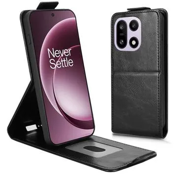 ONEPLUS 15 VERTICAL FLIP CASE WITH STAND - BLACK