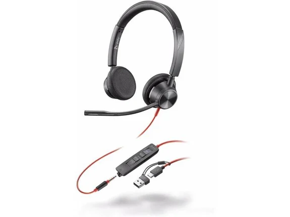 HP Žične slušalice Poly Blackwire 3325 USB-C 3.5mm