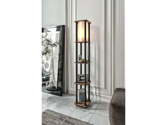 Opviq Podna lampa Estantes Square Walnut