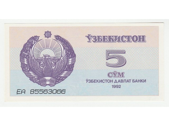 5 So`m - 1992 - Uzbekistan